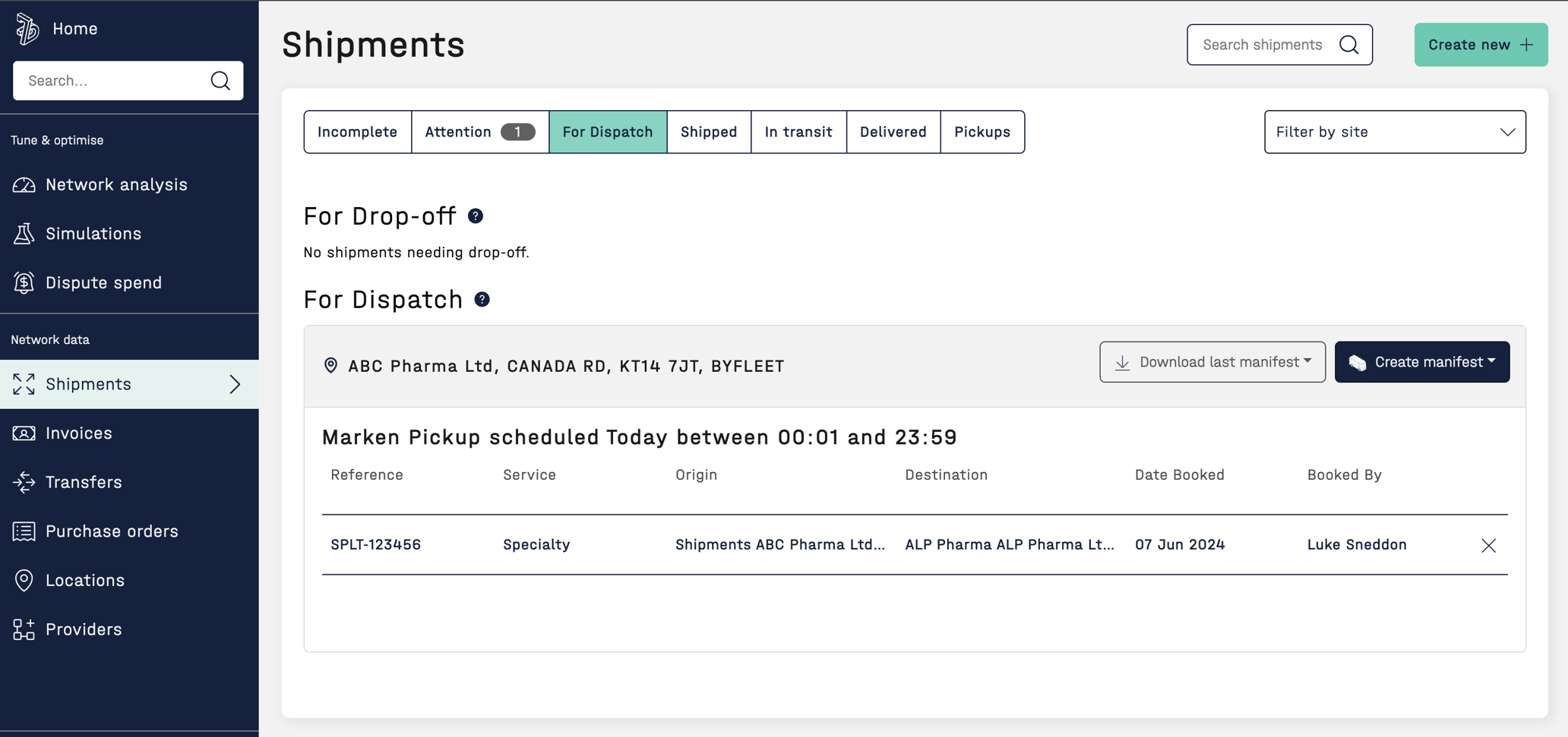 How to create a shipping (collection) manifest